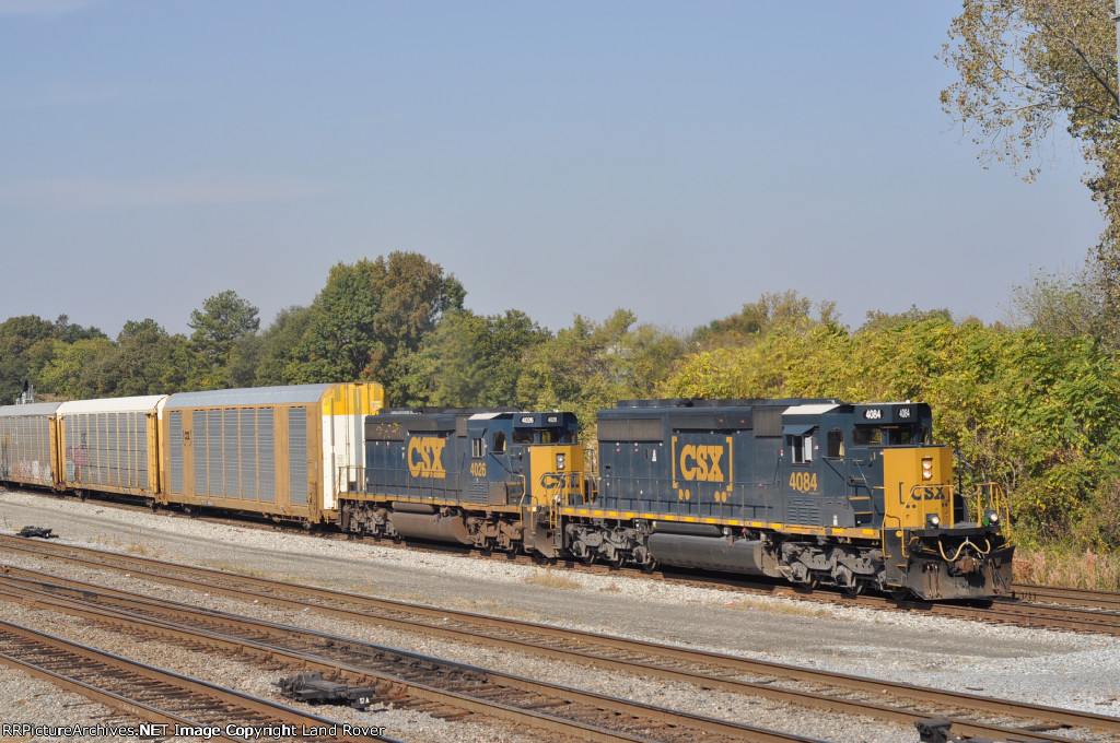 CSXT 4084 Two Spouge Bob"s On A Auto Rack South At Howell Jct